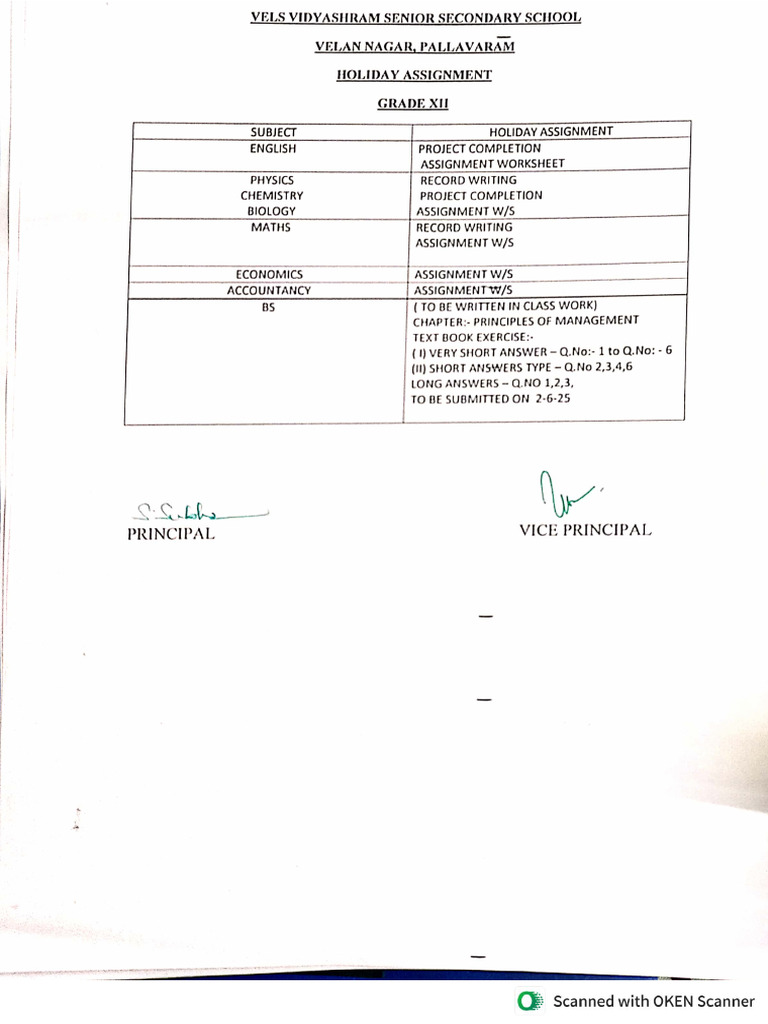 Holiday Assignment Grade 12 | PDF