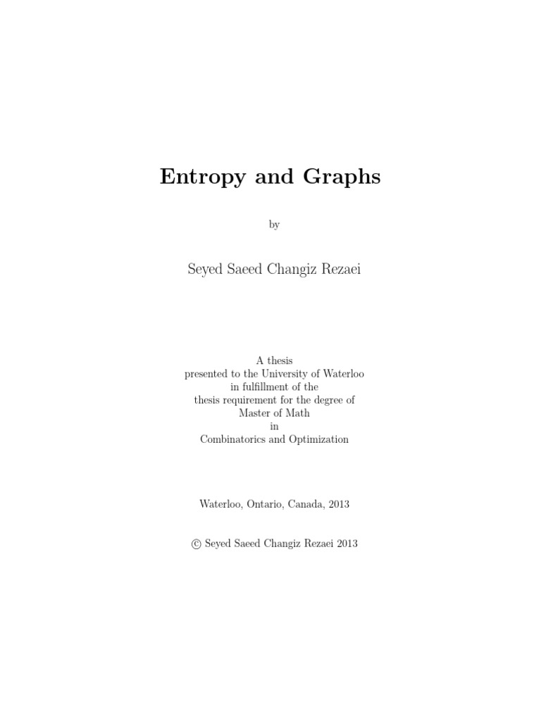 Entropy and Graphs | PDF | Vertex (Graph Theory) | Random Variable