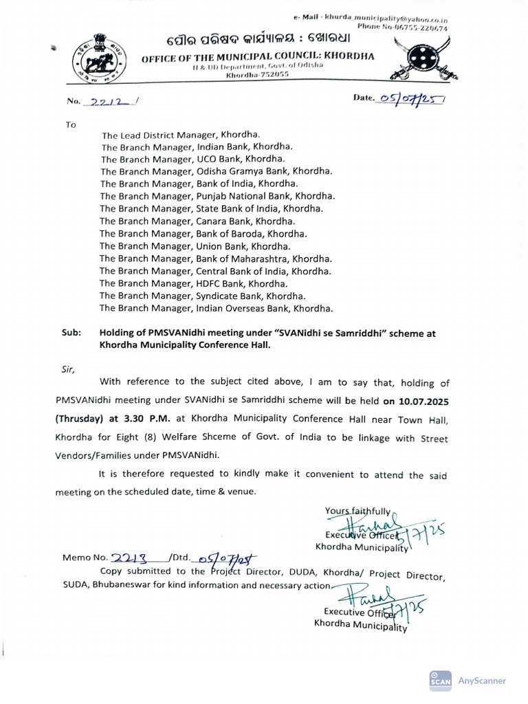 Holding of PMSVANIDHI Meeting | PDF