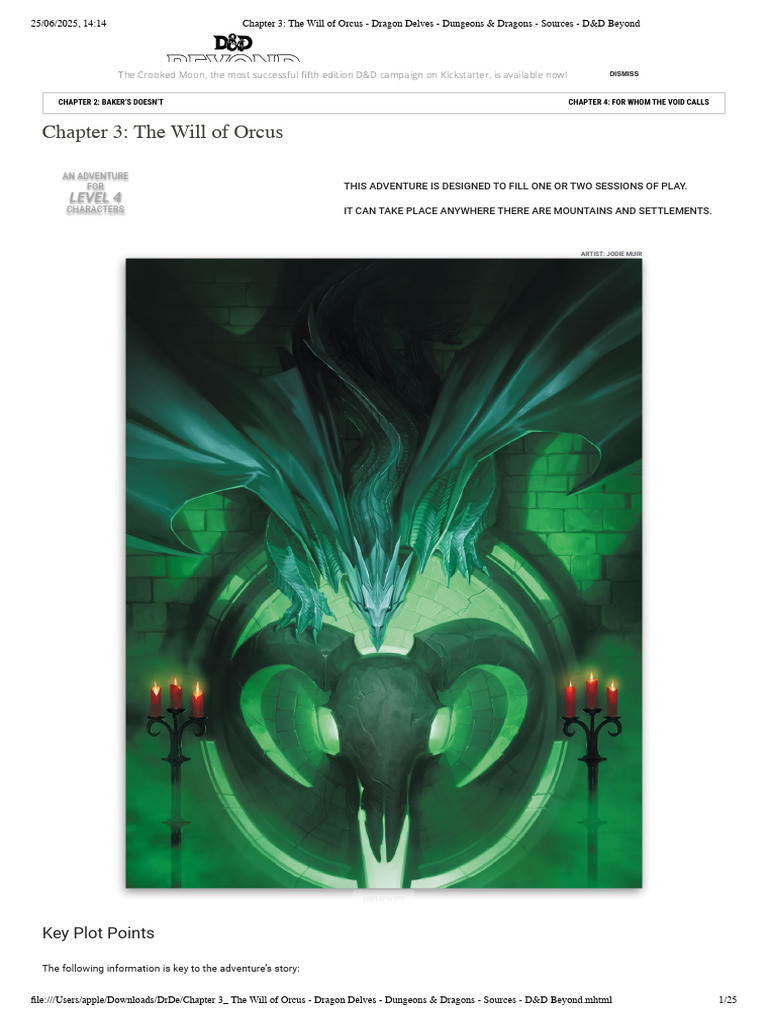 The Will of Orcus Adventure Guide | PDF | Dungeons & Dragons | Dragon