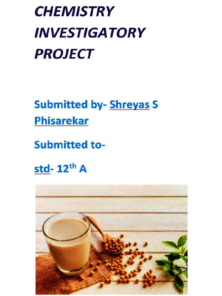 Chemistry Project Class 12th | PDF