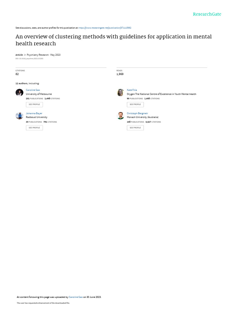 Clustering Methods 2023 | PDF | Cluster Analysis | Probability Distribution