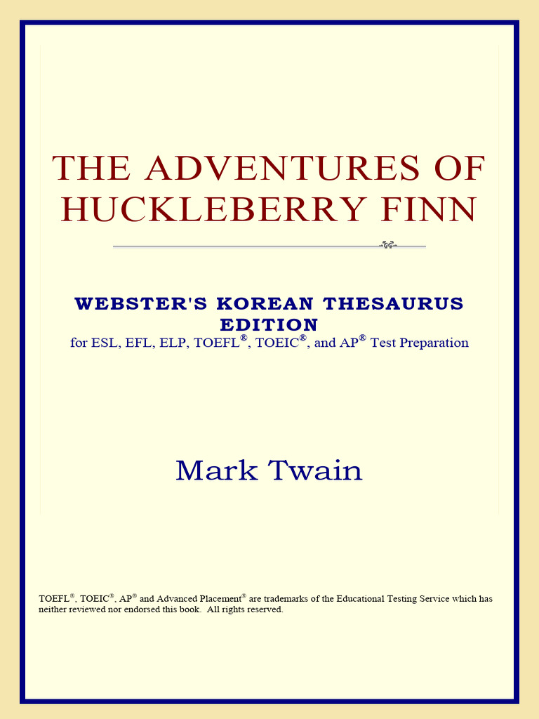 Mark Twain - The Adventures of Huckleberry Finn (Webster's Korean ...