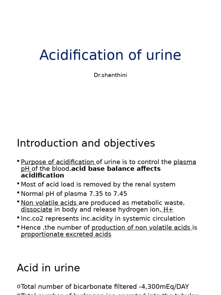 Acidification of Urine | PDF | Buffer Solution | Acid
