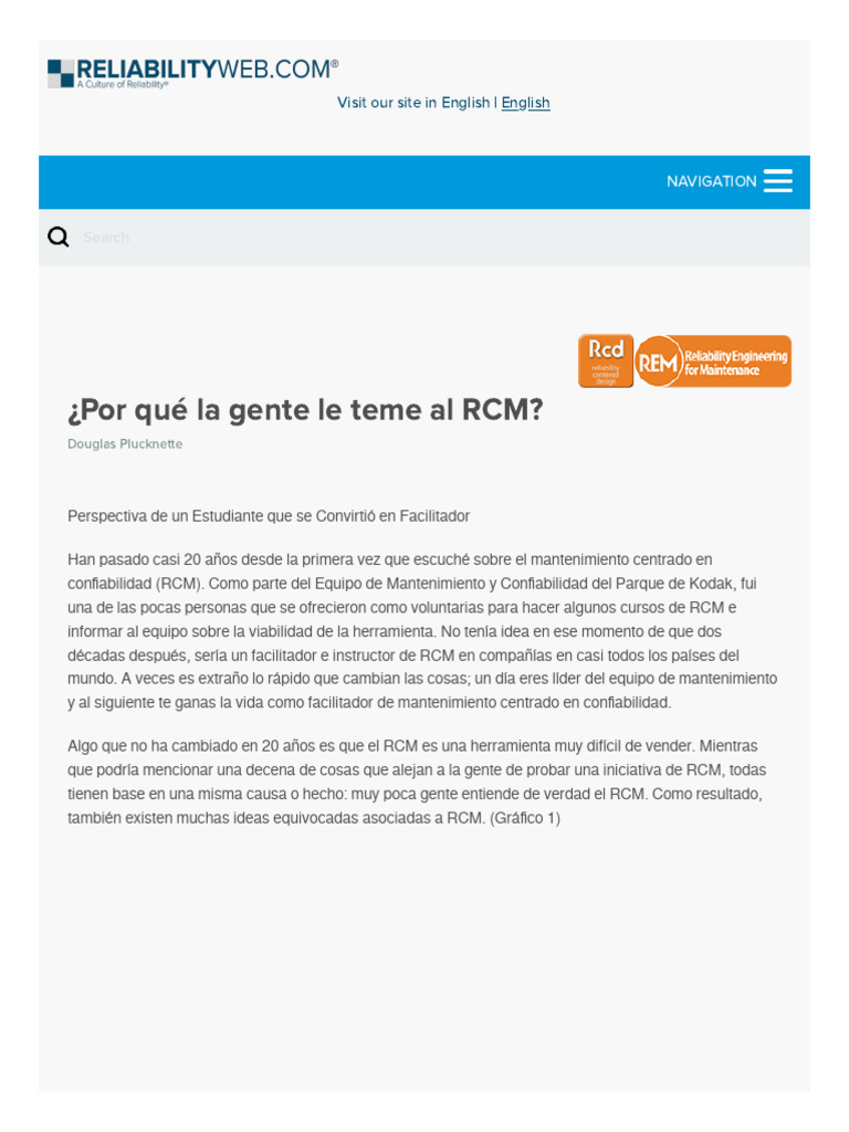 Por Qué La Gente Le Teme Al RCM - Reliabilityweb-Com-Sp-Articles-Entry-Why-Are-People-Afraid-Of ...