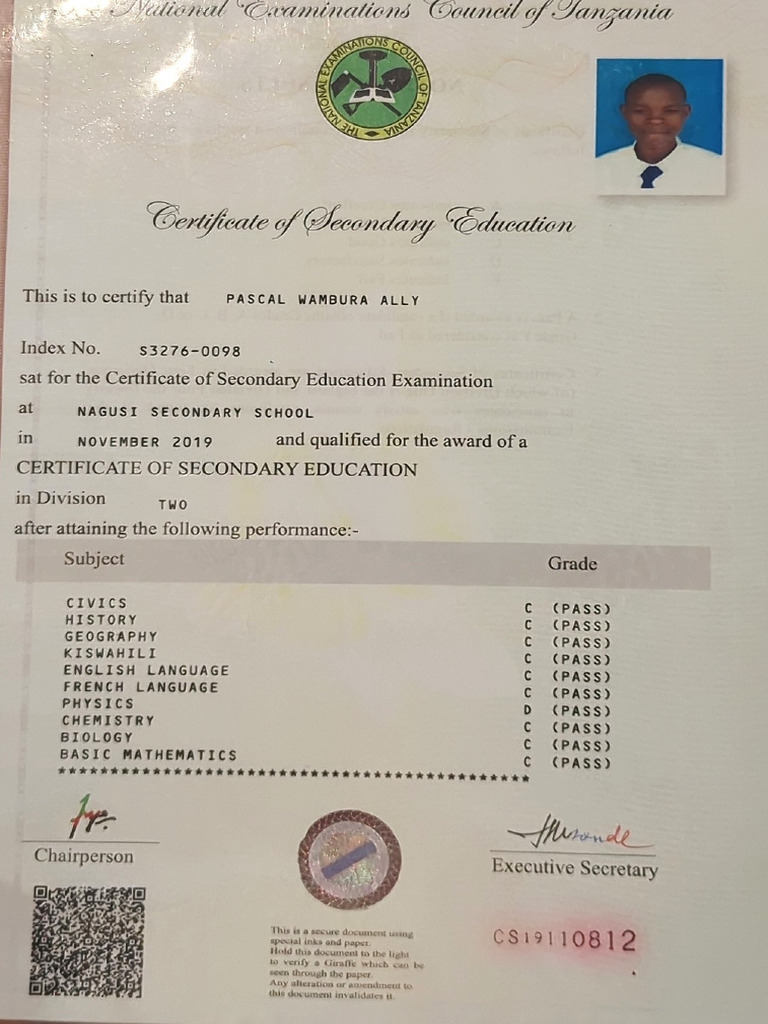 Cheti Cha Form... 4 | PDF