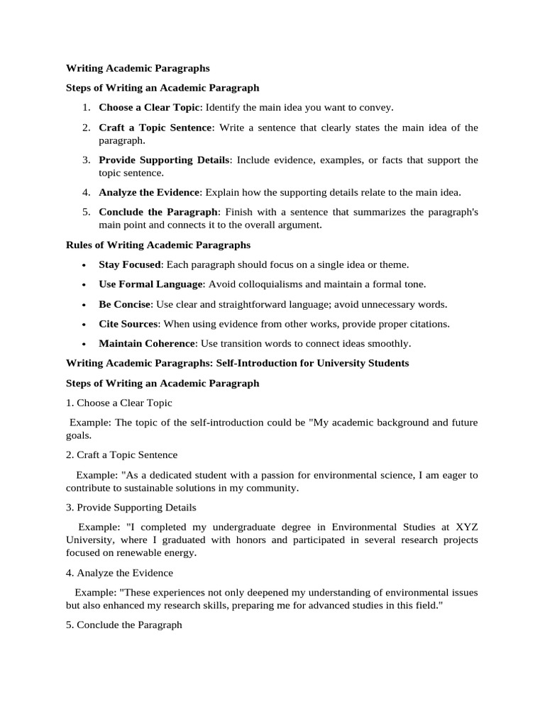 Writing Academic Paragraphs | PDF | Science | Environmental Science