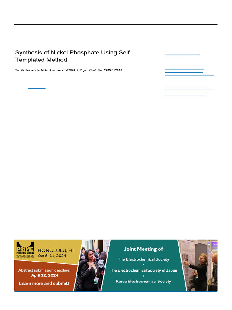 Synthesis of Nickel Phosphate Using Self Templated | PDF | Materials ...