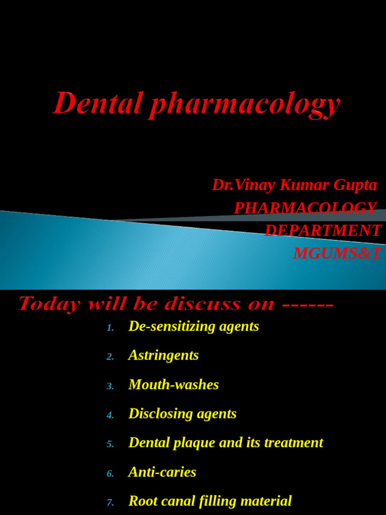 Dental Pharmacology: Treatments & Agents | PDF | Hemostasis ...