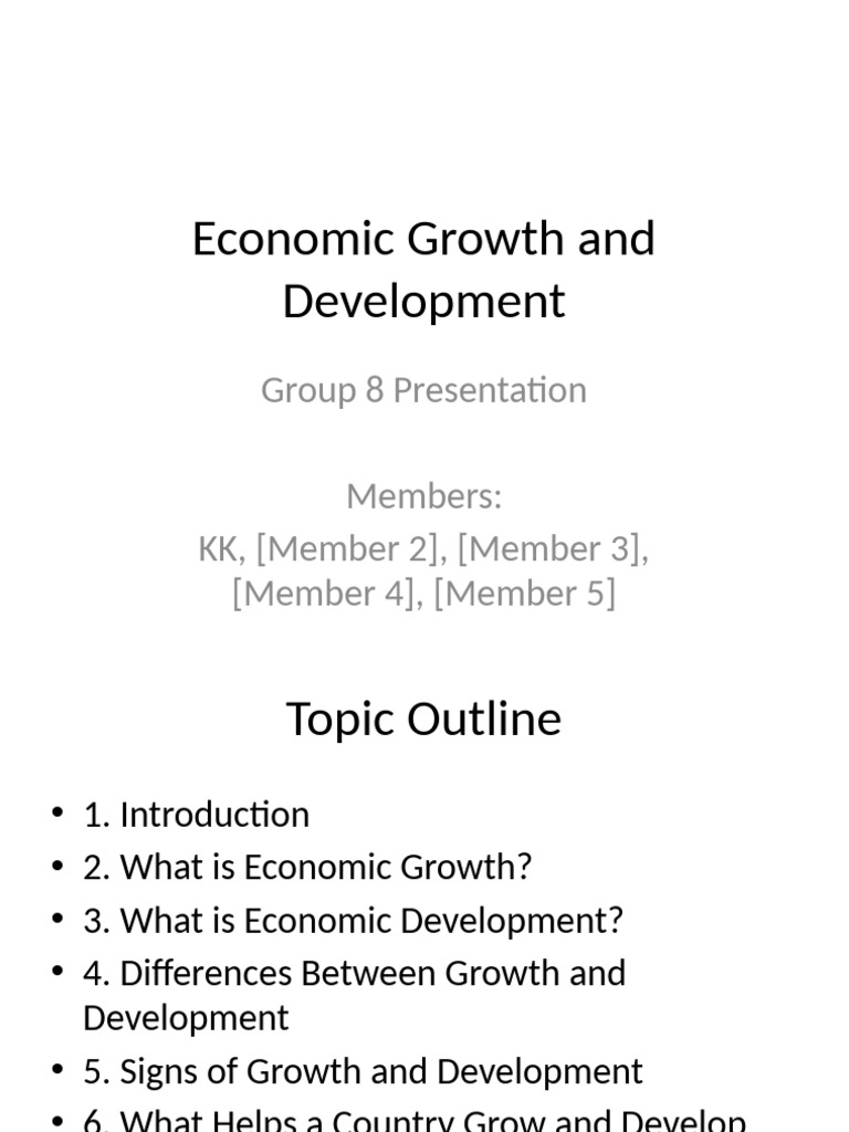 Economic Growth and Development Simple Presentation | PDF | Economic ...