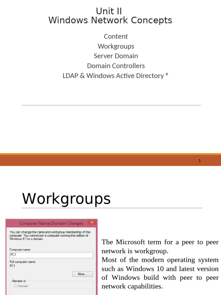Unit II Windows Network Concepts | PDF | Domain Name System | Active Directory