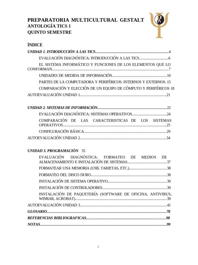 Antología TICS 1 2024 | PDF | Hardware de la computadora | Sistema operativo