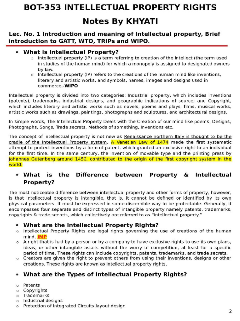 BSC (Ag) IPR Study Material | PDF