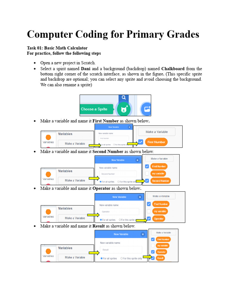 Scratch Calculator Project Guide | PDF