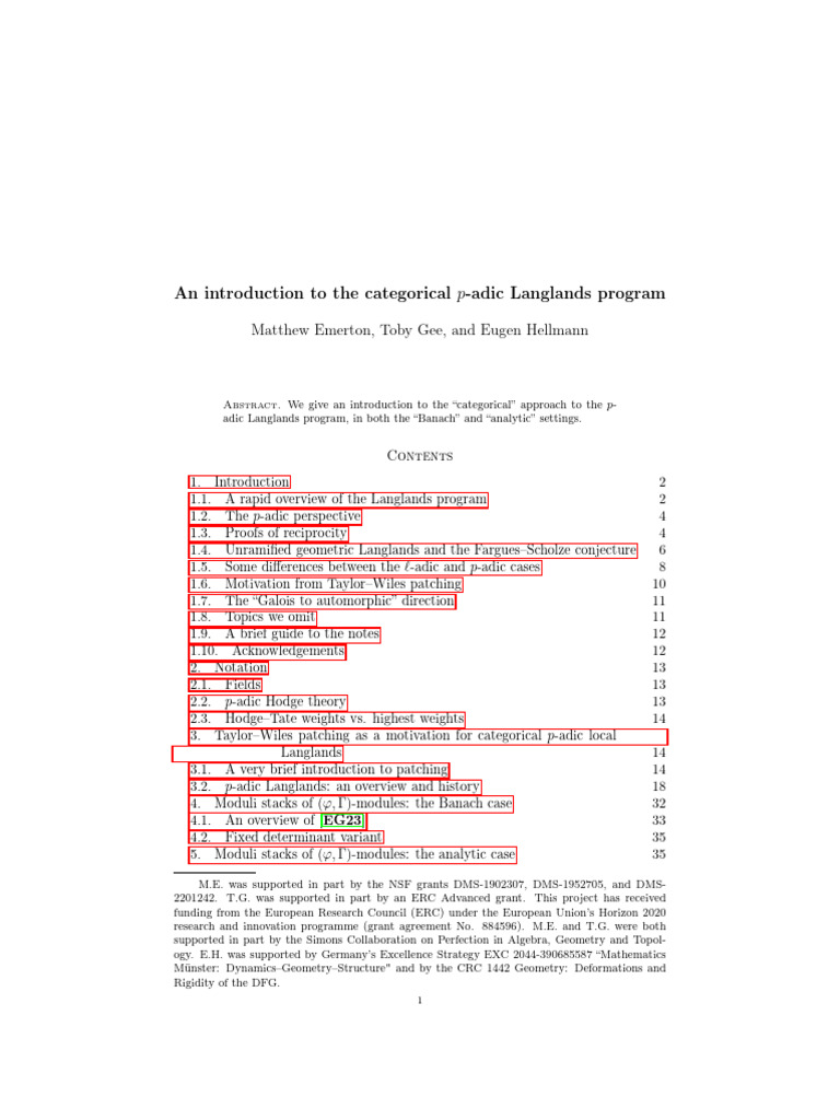 An Introduction To The Categorical P-Adic Langlands Program | PDF ...