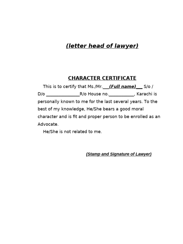 Second Intimation Document 2 Character Certificate 1 | PDF