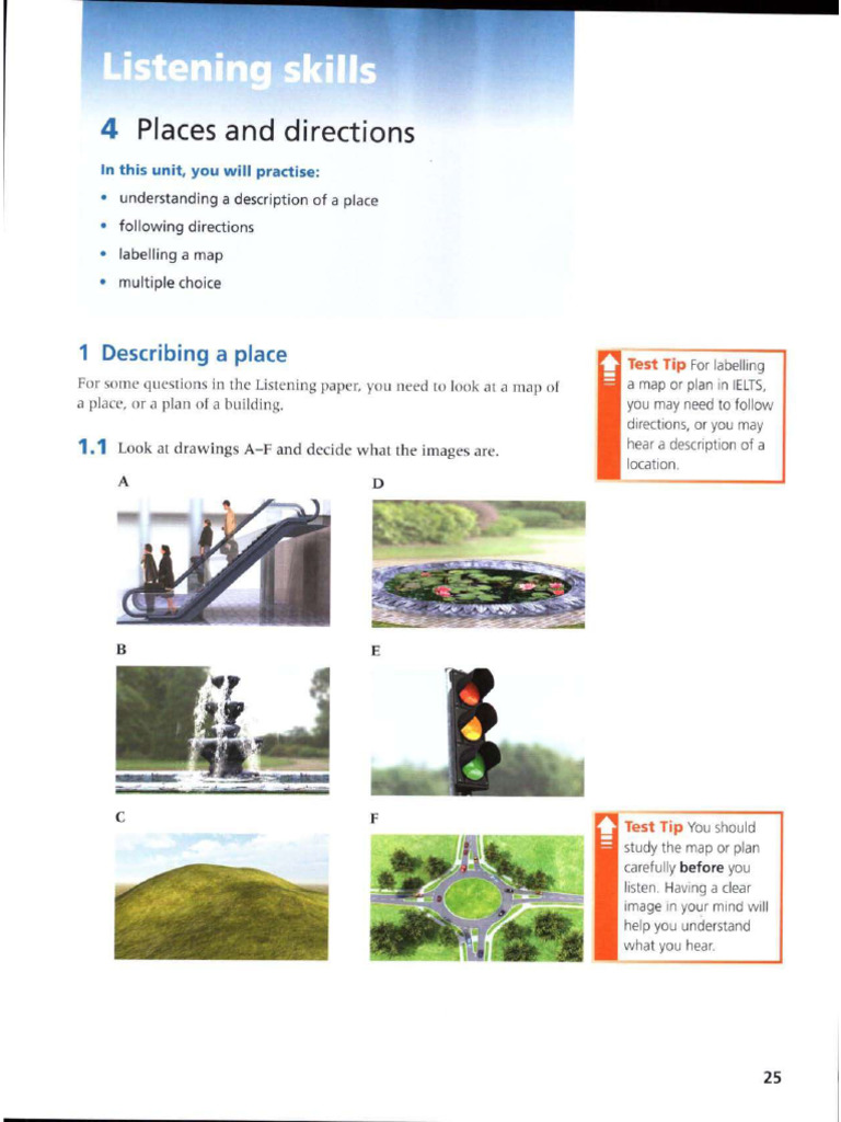 IELTS Listening - U4 - Places and Directions | PDF