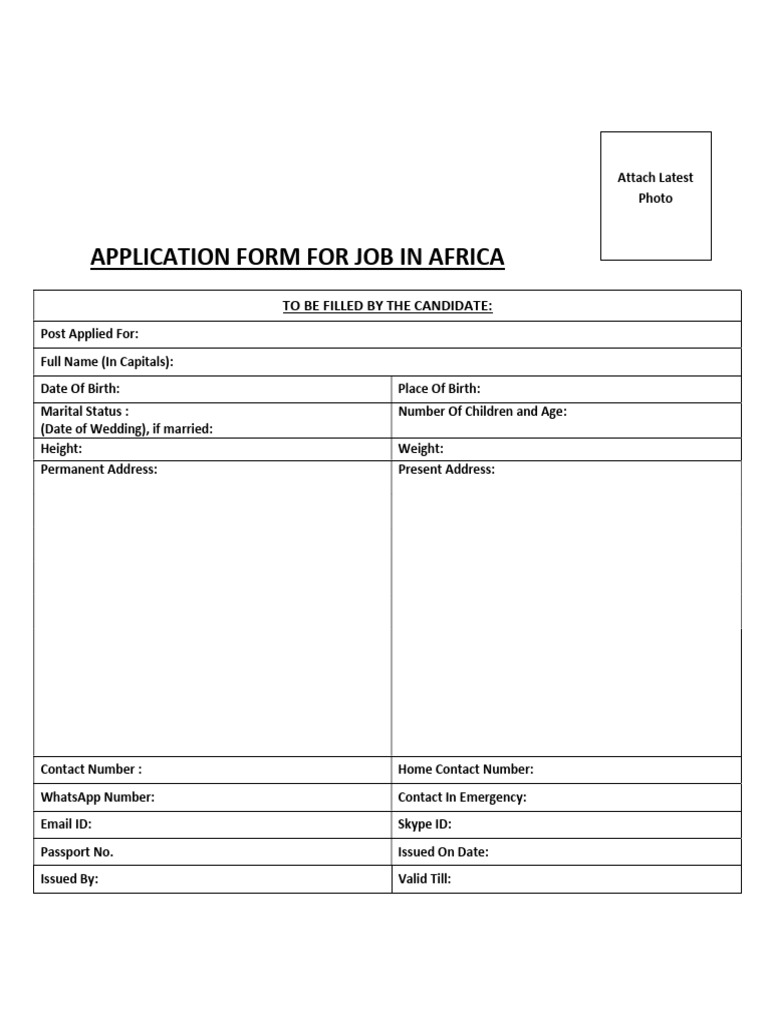 Interview Application Form 2025 | PDF