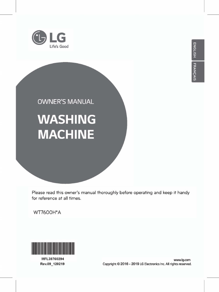 LG Washer Manual | PDF