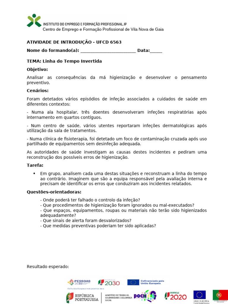 Ficha de Atividade Introdução - UFCD 6563 | PDF | Infecção