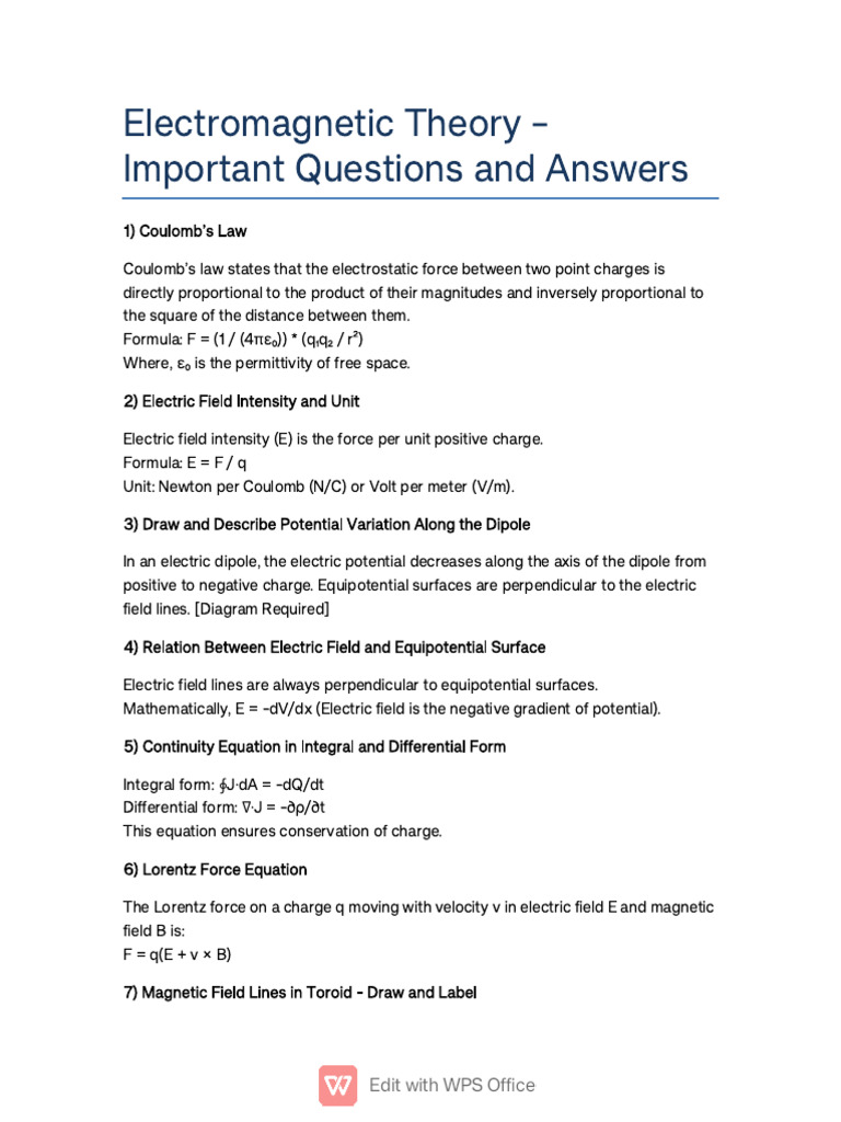 EMT 2 M Important Questions Answers | PDF