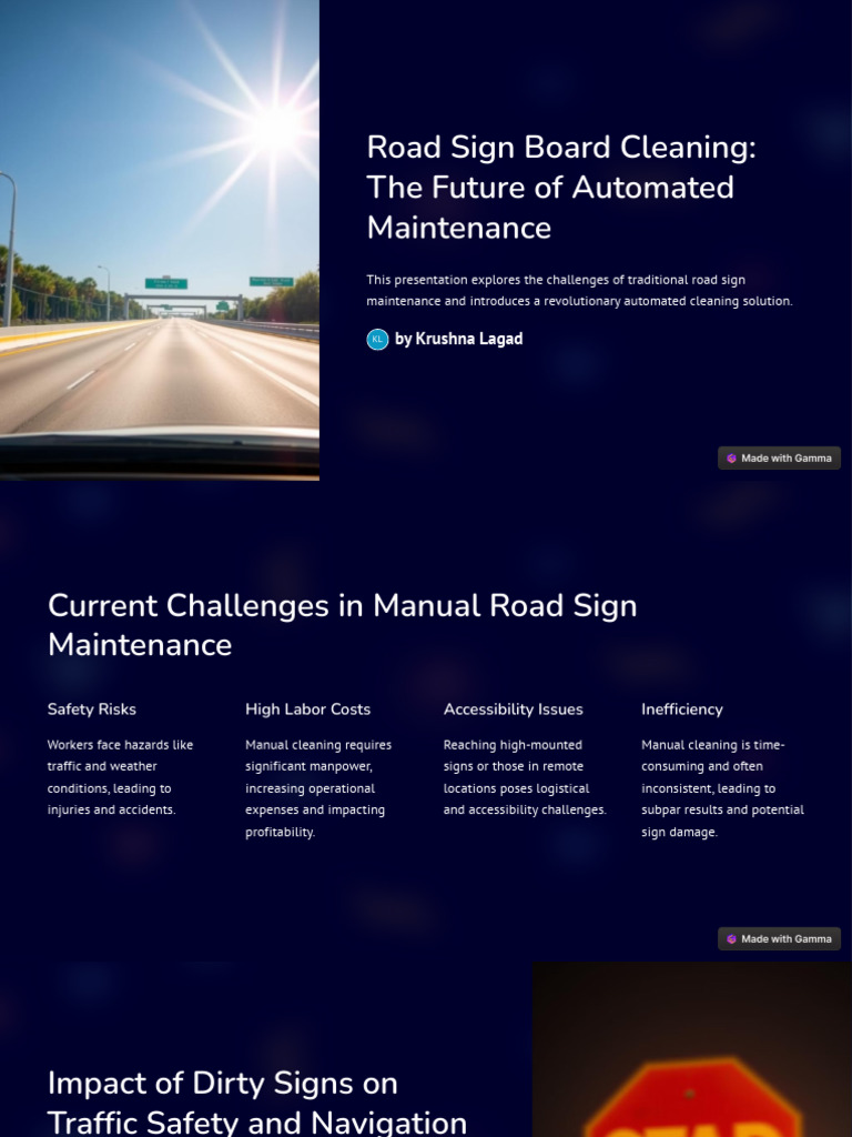 Road Sign Board Cleaning The Future of Automated Maintenance | PDF ...