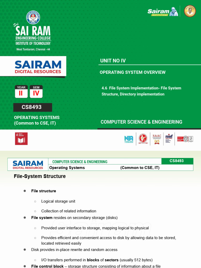 4.6 File System Implementation - File System Structure - Directory ...