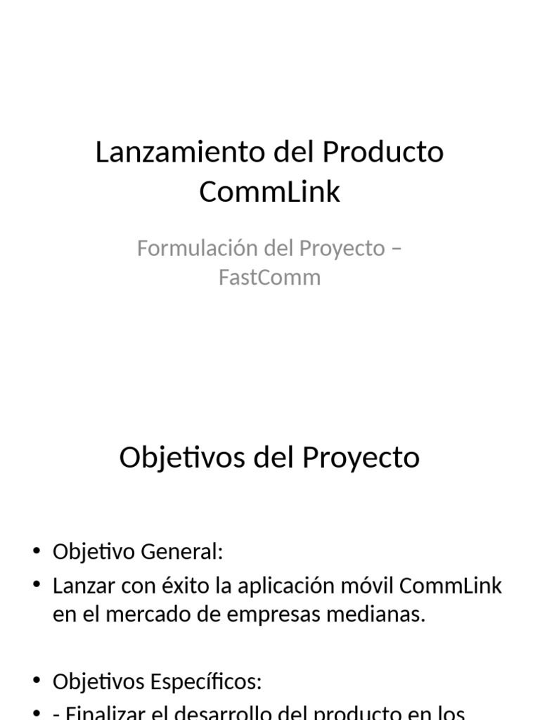 Proyecto Lanzamiento CommLink FastComm | PDF