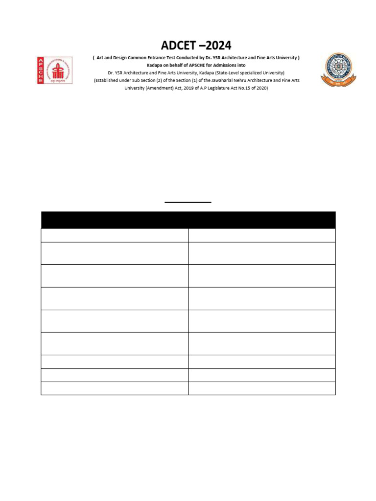 2 ADCET-2024Important Dates | PDF