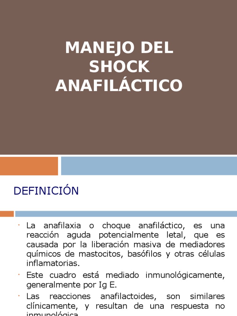 Manejo Del Shock Anafiláctico | Epinefrina | Alergia