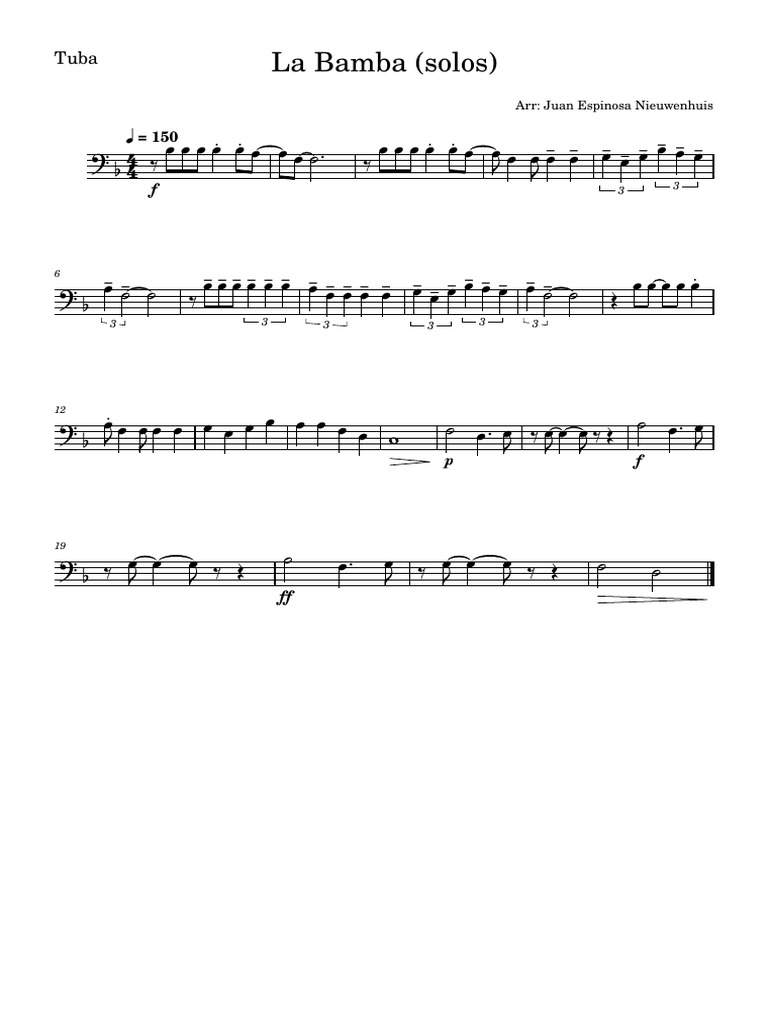 La Bamba (Solos) - Tuba | PDF