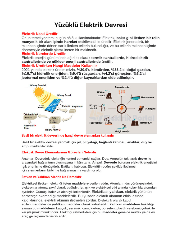 Yüzüklü Elektrik Devresi Proje | PDF