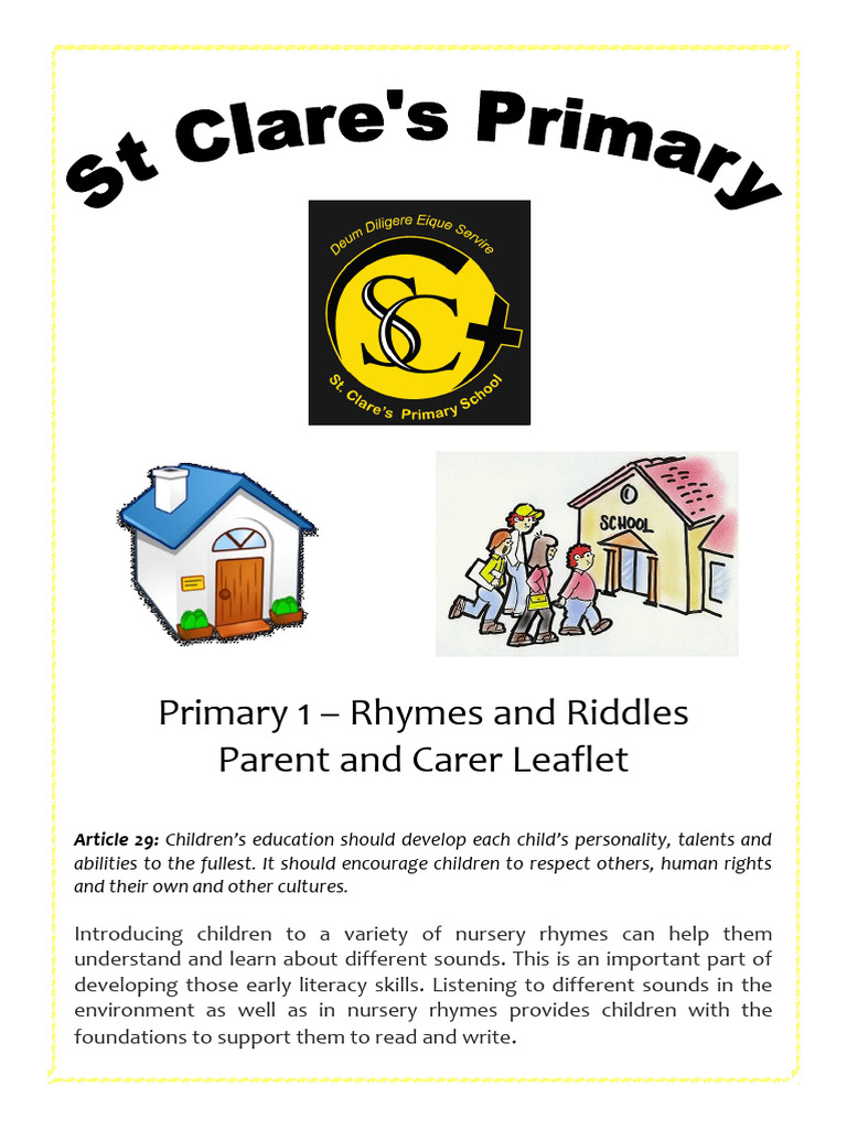 Primary 1 Rhymes and Riddles Guide | PDF | Beehive