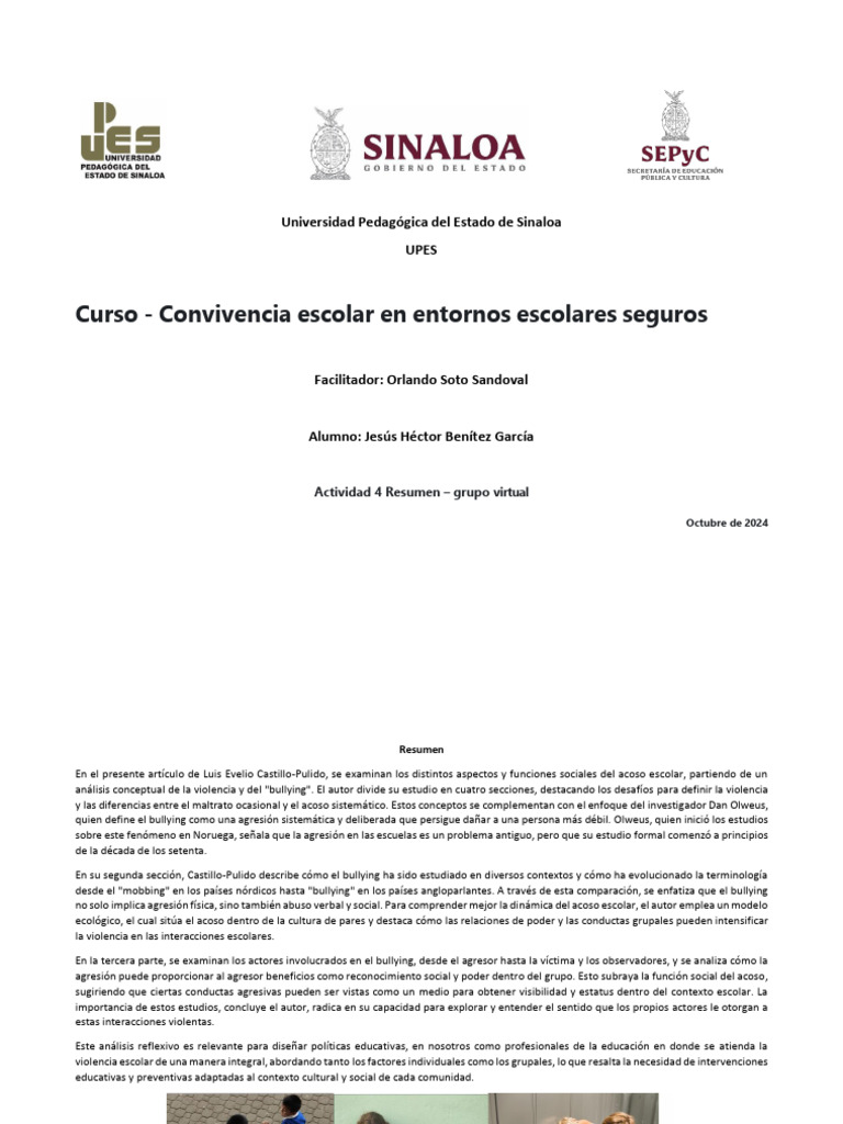 BENITEZ Jesus Act5 | PDF | Acoso cibernético | Comportamiento