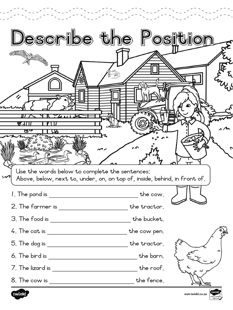 Za M 1750750876 Grade 1 Maths Position and Orientation Black and White ...