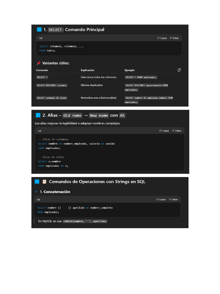Prueba2 - SQL Comandos | PDF