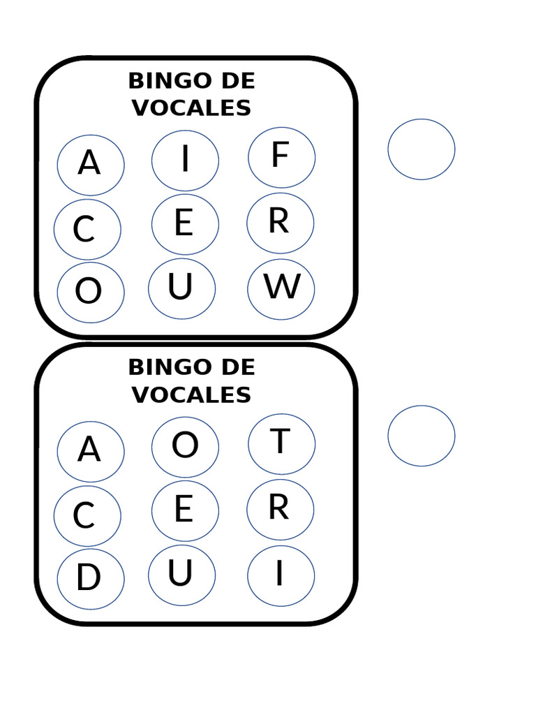 Bingo de Vocales | PDF