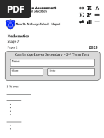 MS Cambridge Checkpoint Results 2025 | PDF