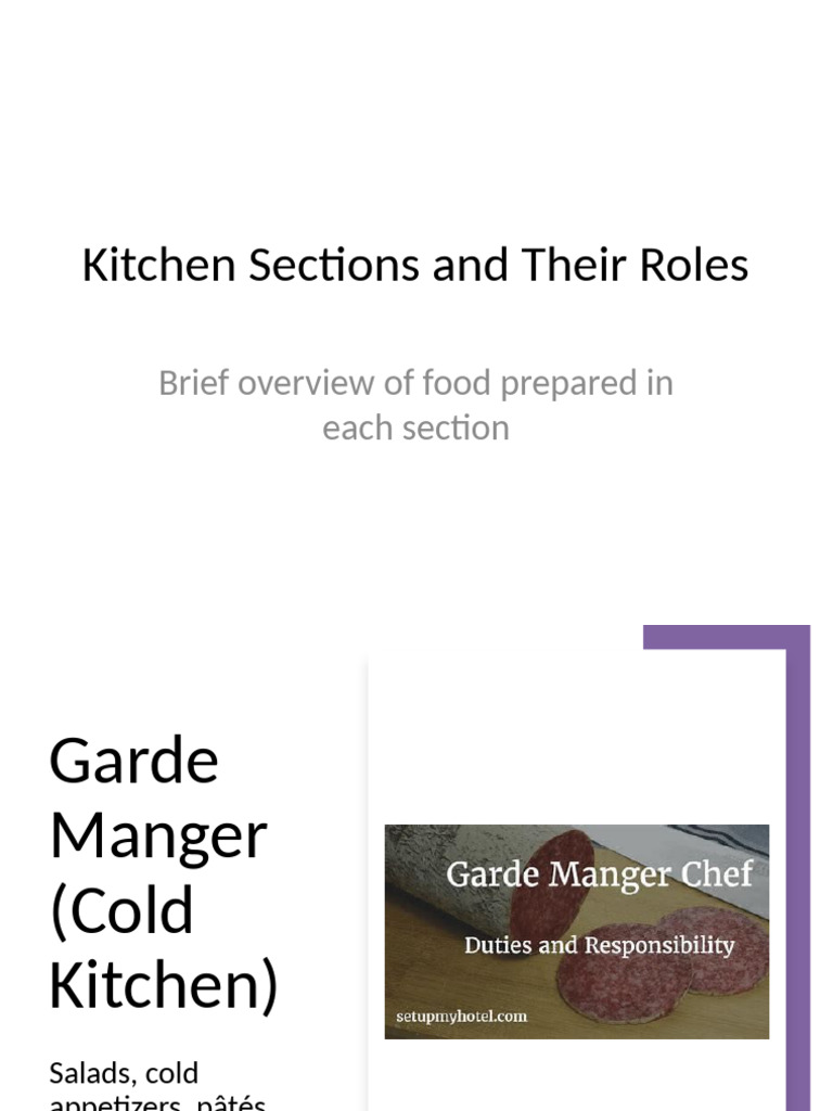 Kitchen Sections Presentation | PDF