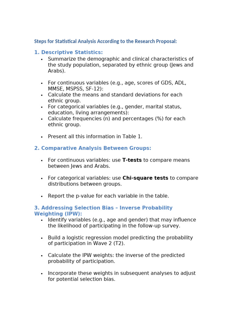 Statistical Analysis Research Plan | PDF | Logistic Regression ...