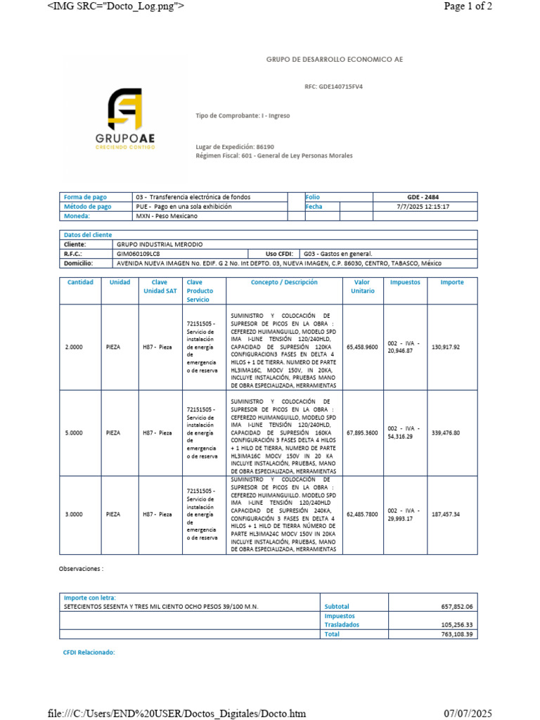 Prefactura 02 | PDF | Economias