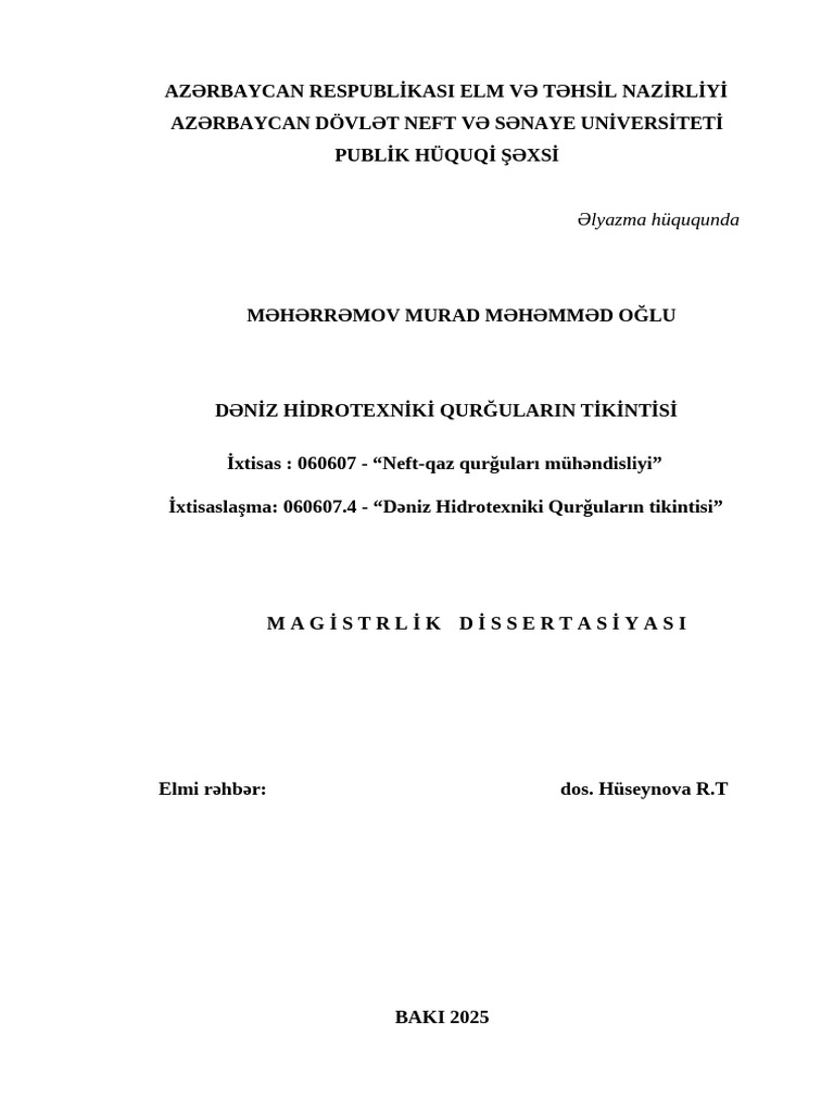 Dissertasiya Məhərrəmov Murad | PDF