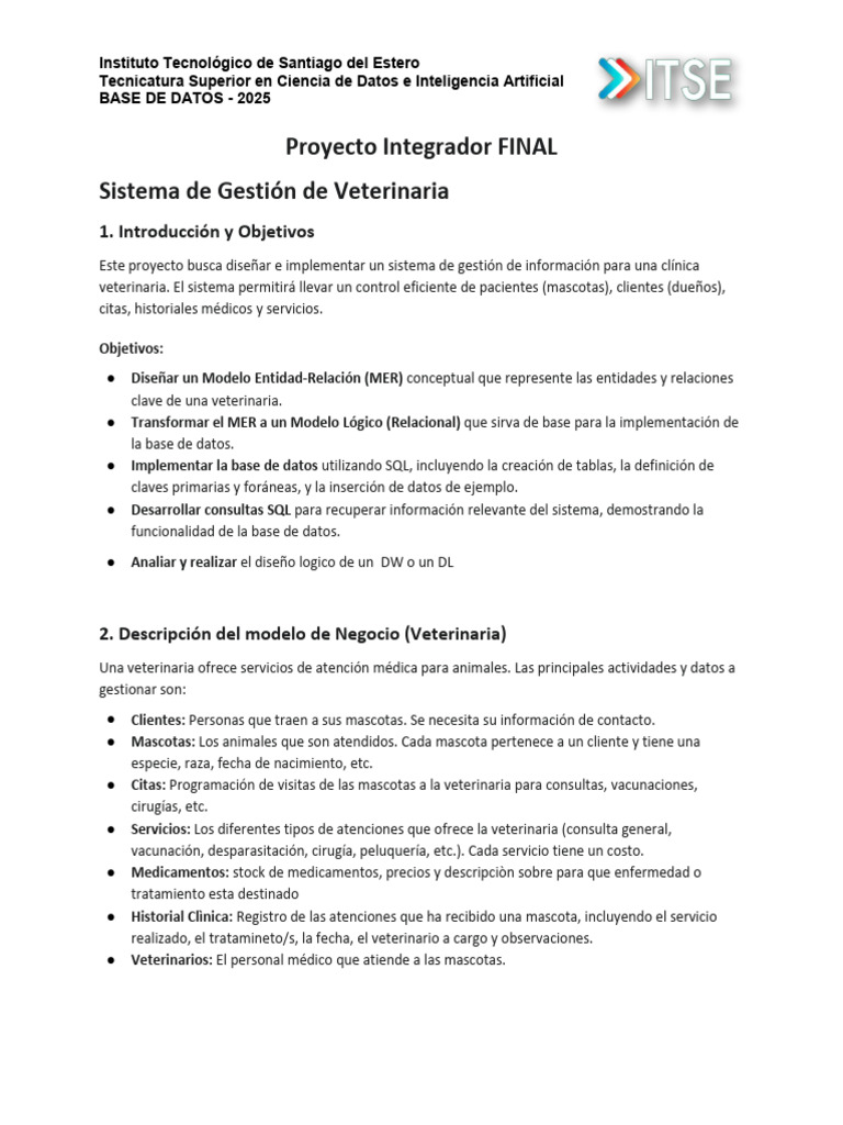 Proyecto Final Integrador BBDD 2025 | PDF | SQL | Bases de datos