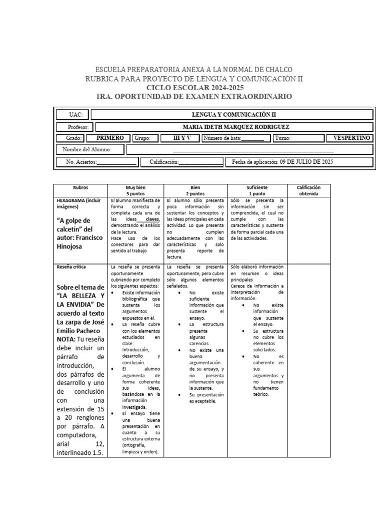 Proyecto Extra 1 | PDF | Ensayos