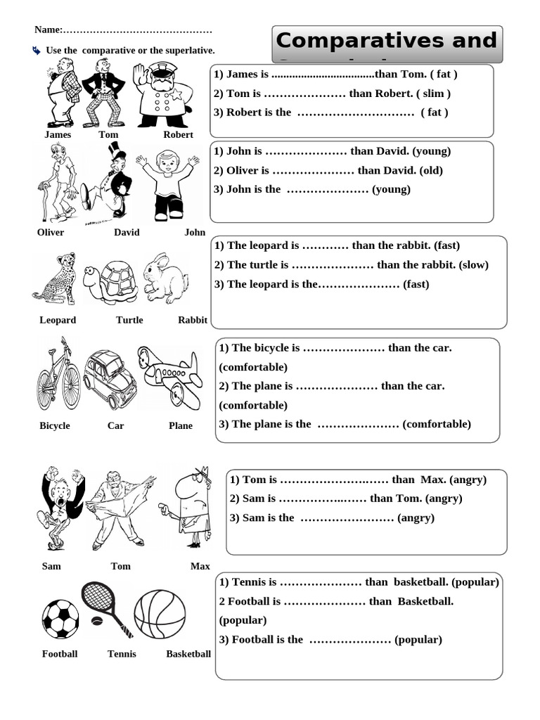 Comparatives and Superlatives Reading Comprehension Exercises 75763 | PDF