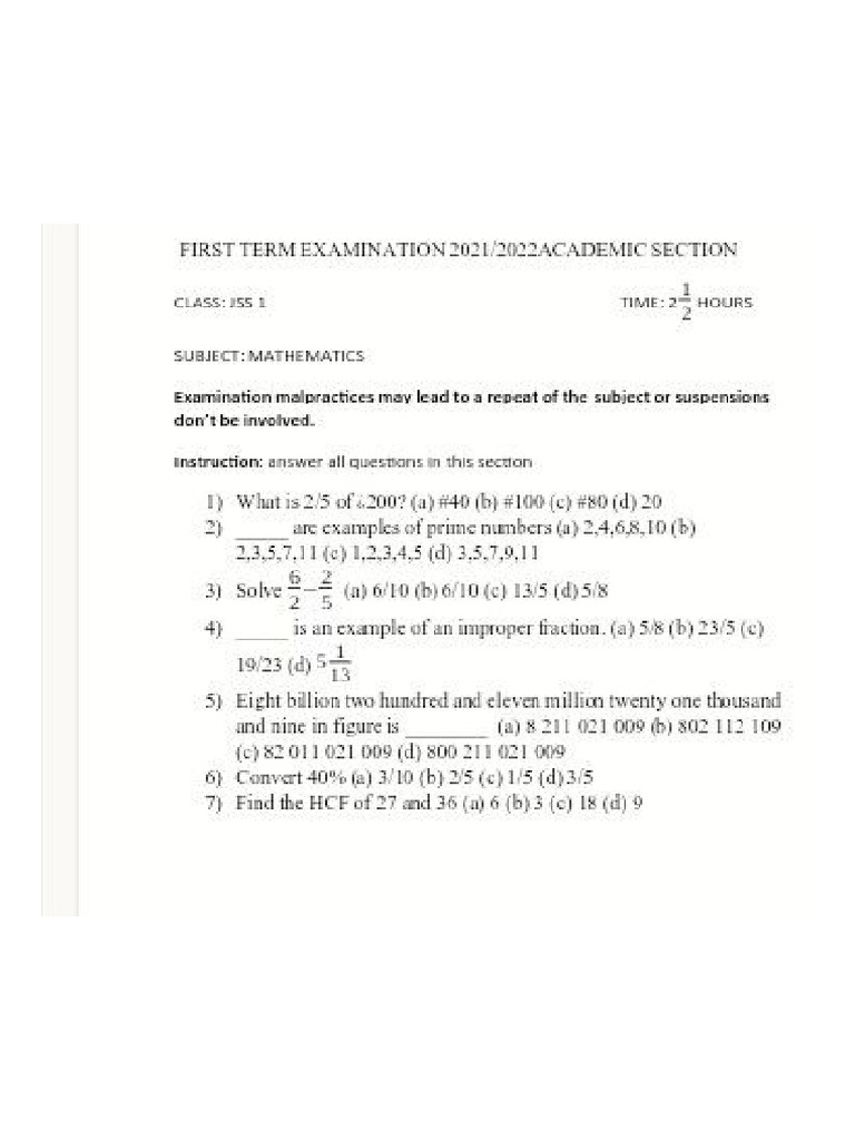 Mathematics Testing | PDF