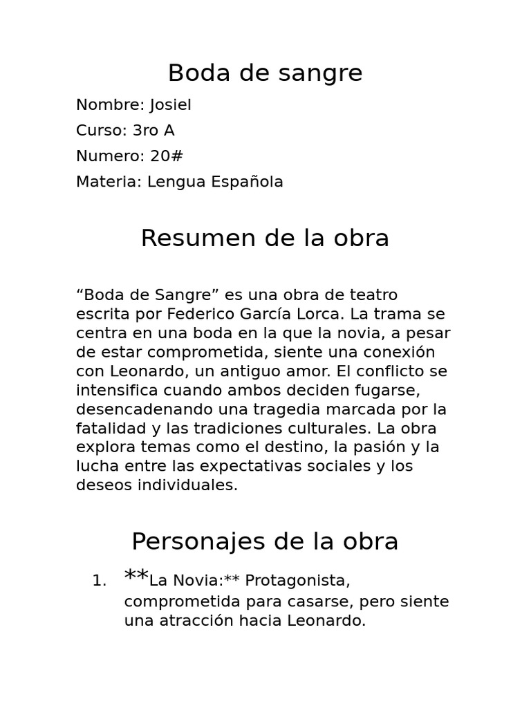 Boda de Sangre | PDF