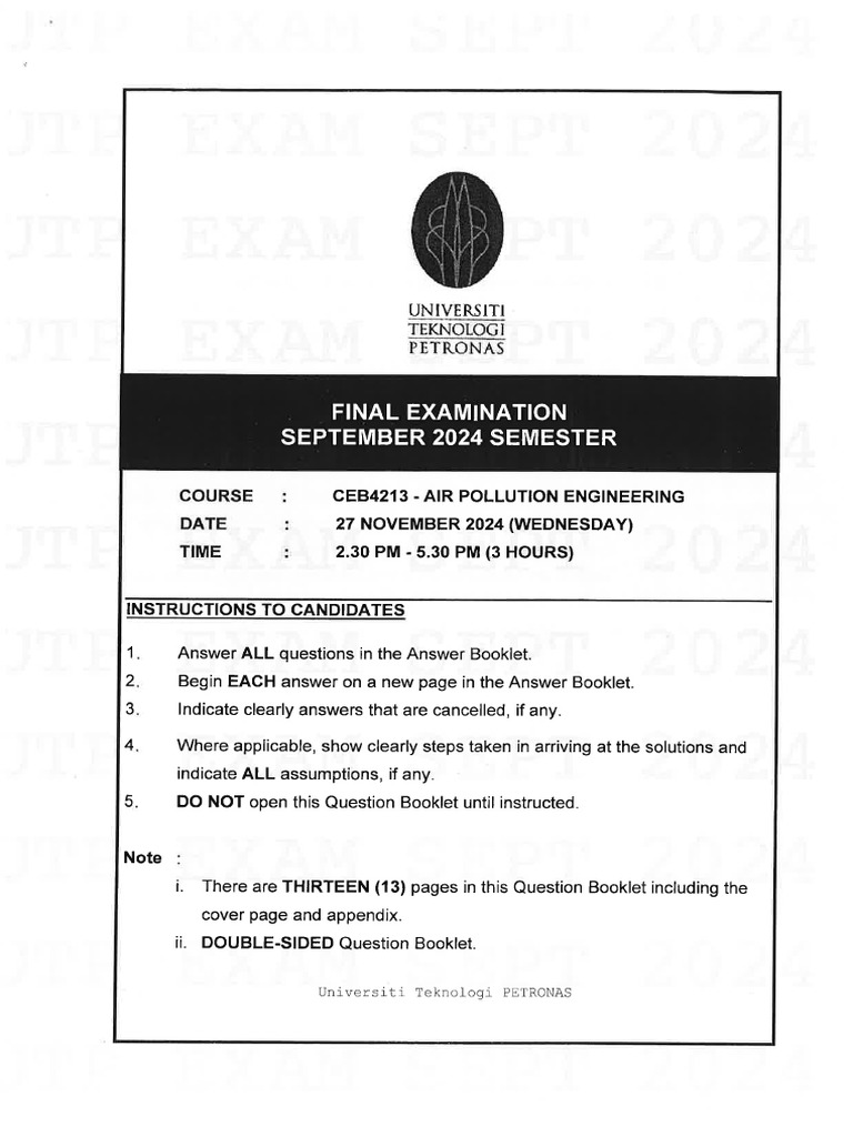 Ceb4213 - Air Pollution Engineering | PDF