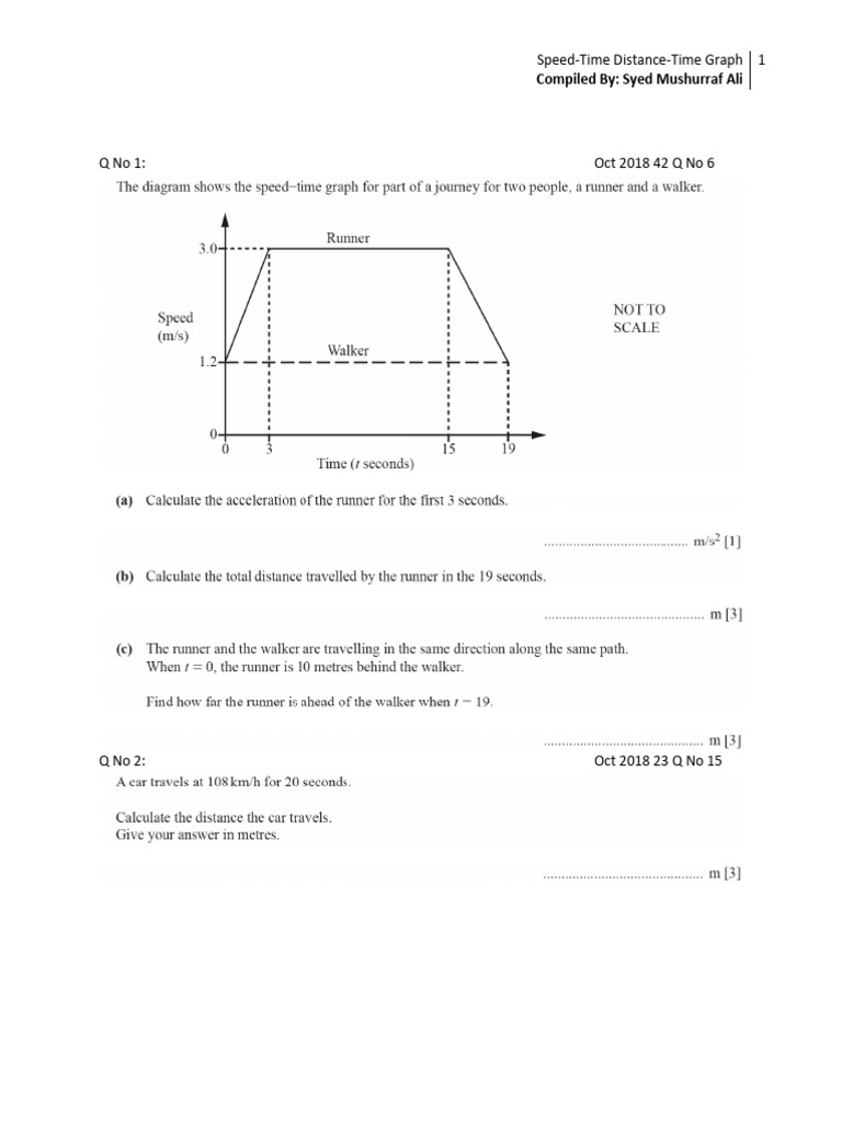 Speed-Time and Distance-TIme Graphs | PDF
