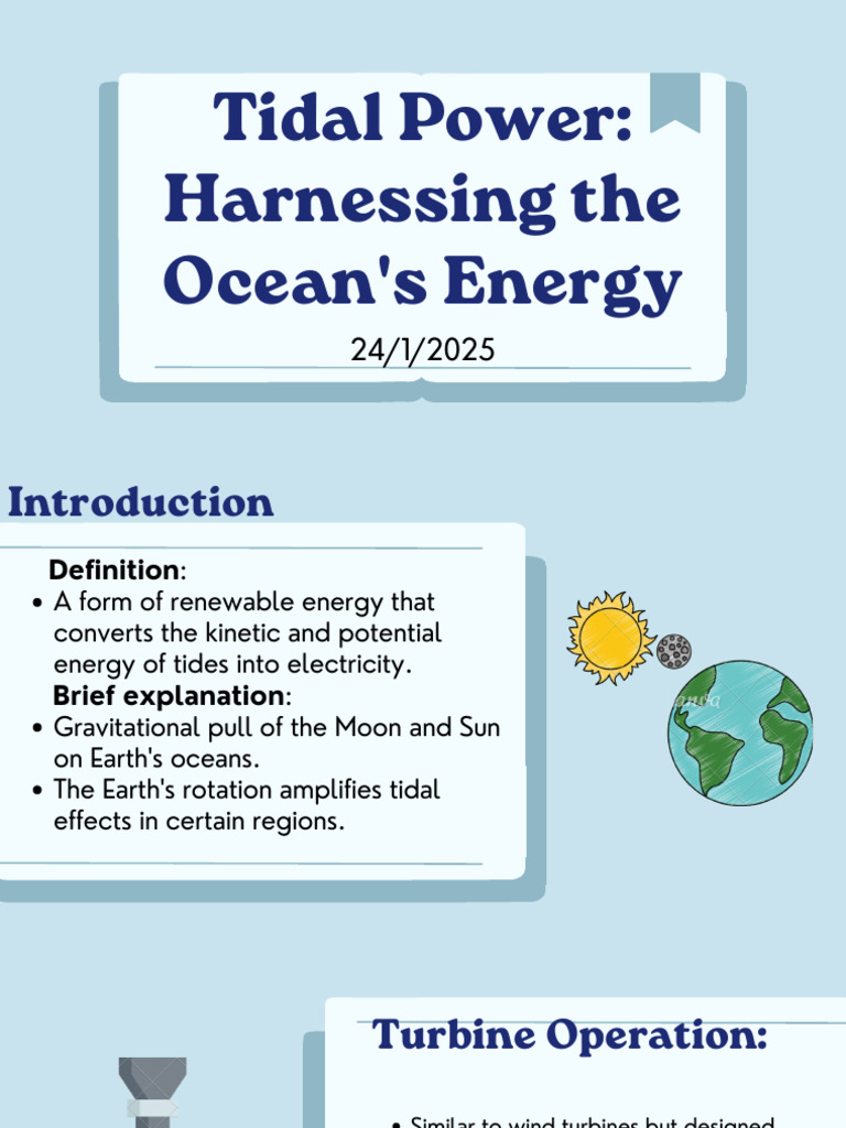 Tidal Power Harnessing The Ocean's Energy | PDF | Tide | Nature